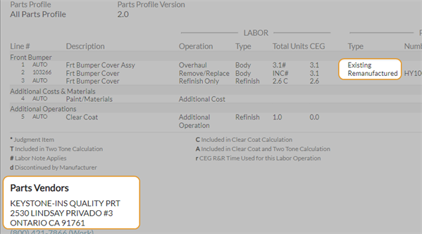 Alternate Parts Profile: Add Alternate Parts