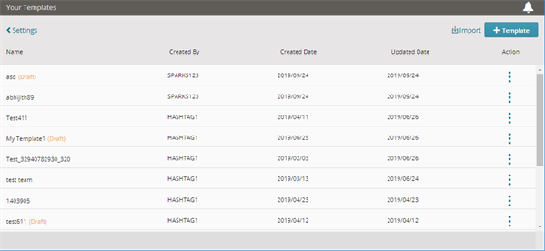 Create New Templates from Settings